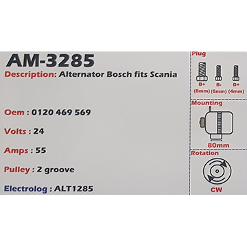 Alternator Scania 24V 55A N1 - AM-3285 – Great Brands Direct