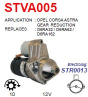 Starter Opel/Daewoo 1.4L, 1.5L, 1.6L - PMGR D6RA 12V 10T 1.1KW - STVA0 ...