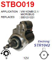 Starter Volkswagen Kombi Microbus (1972-1983) EF 12V 9T 0.8KW - STBO01 ...