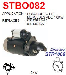Starter ADE 352/ Mercedes-Benz IF 24V 9T 4.0KW - STBO082 – Great Brands ...